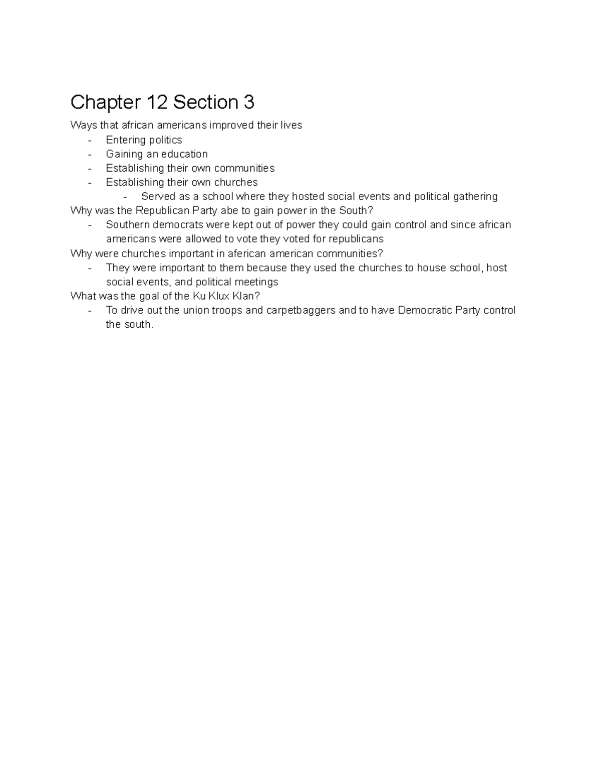 Chapter 12 Section 3 - Summary of the History of 1876 US - Chapter 12 ...