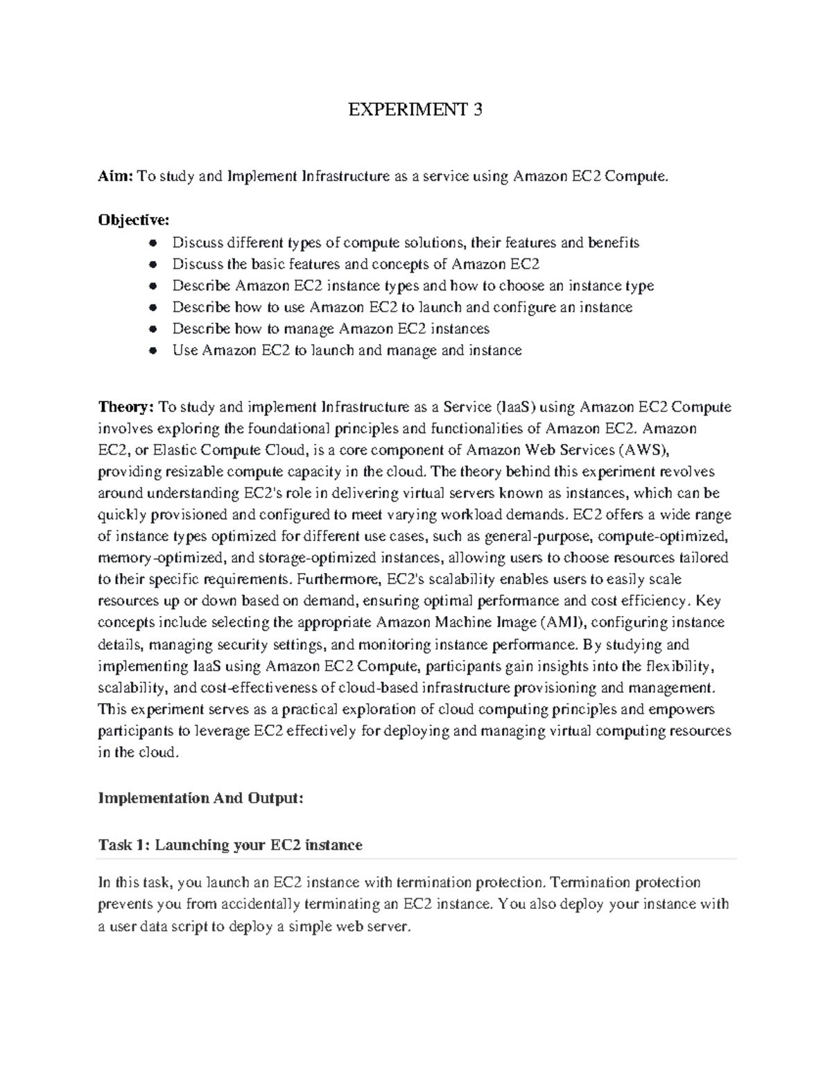 TE COMP 14 EXP03 - oohknnsjgafdjf ,d - EXPERIMENT 3 Aim: To study and Implement Infrastructure ...