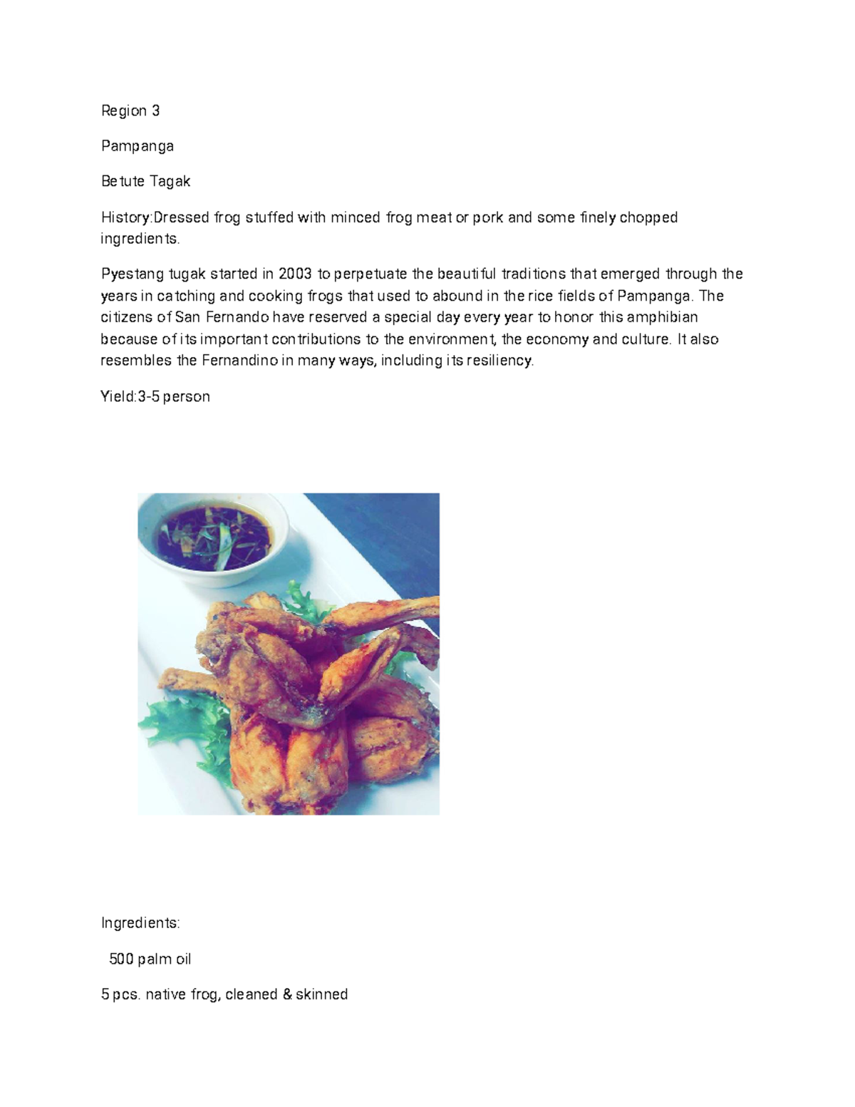 Dave region 3 - Region 3 Pampanga Betute Tagak History:Dressed frog ...