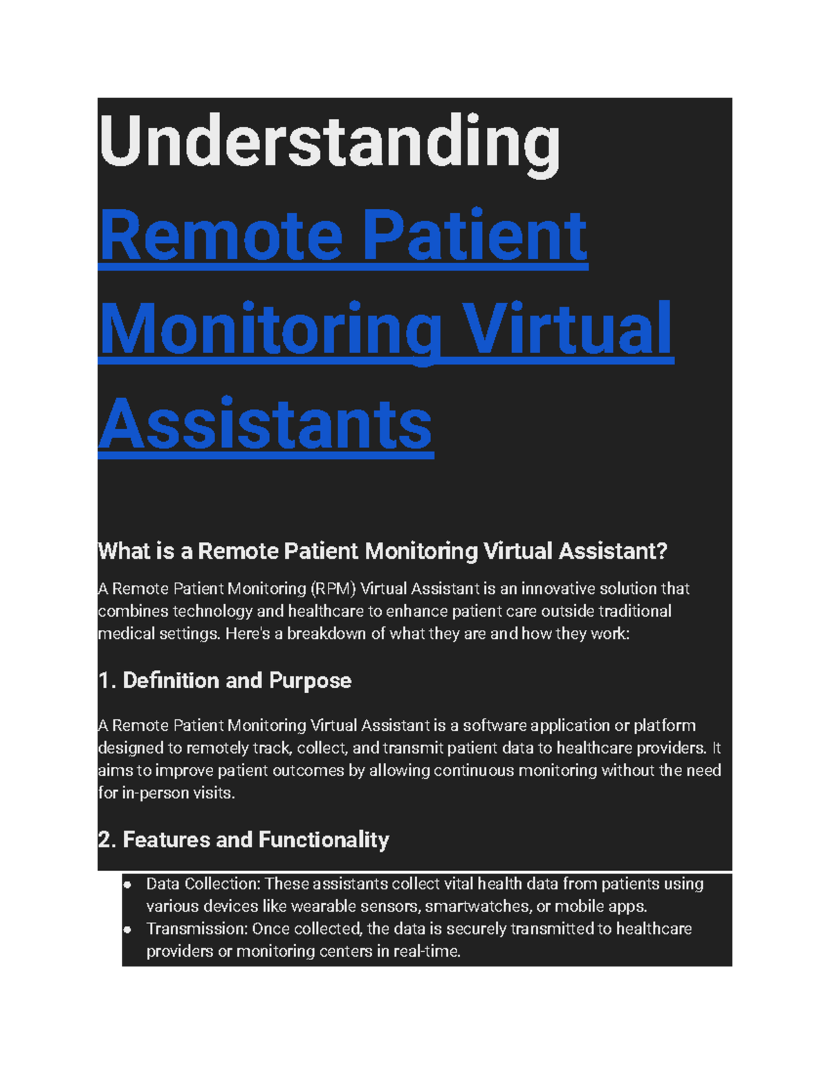 Remote Patient Monitoring Virtual Assistants - Here's a breakdown of ...
