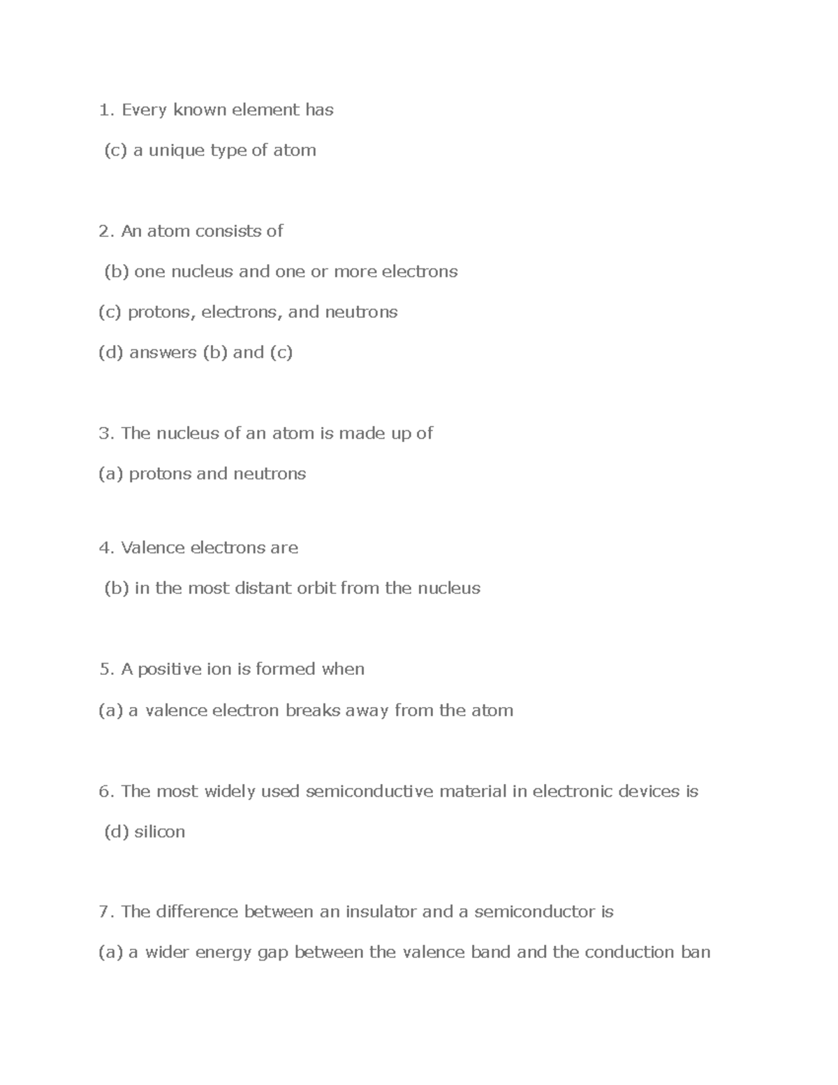 Quiz 1 Reviewer - EE22 - Every known element has (c) a unique type of ...