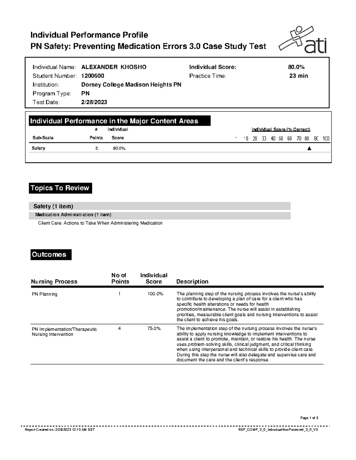 Preventing Medication Errors ati PN Safety Case Study Test - Individual ...