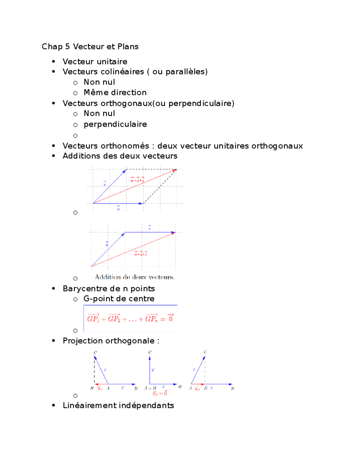 Review MAT 1905 - Chap 5 Vecteur et Plans Vecteur unitaire Vecteurs ...