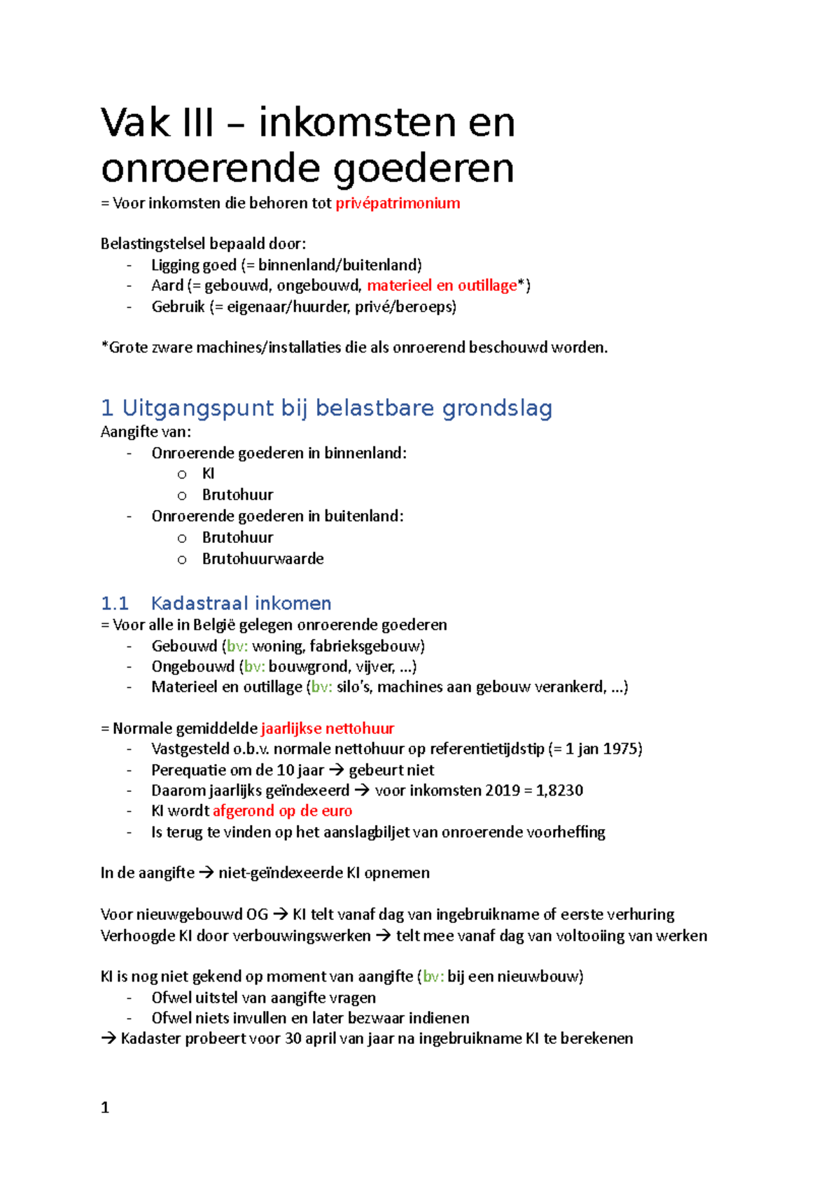 Personenbelasting - Vak III - inkomsten van onroerende goederen ...
