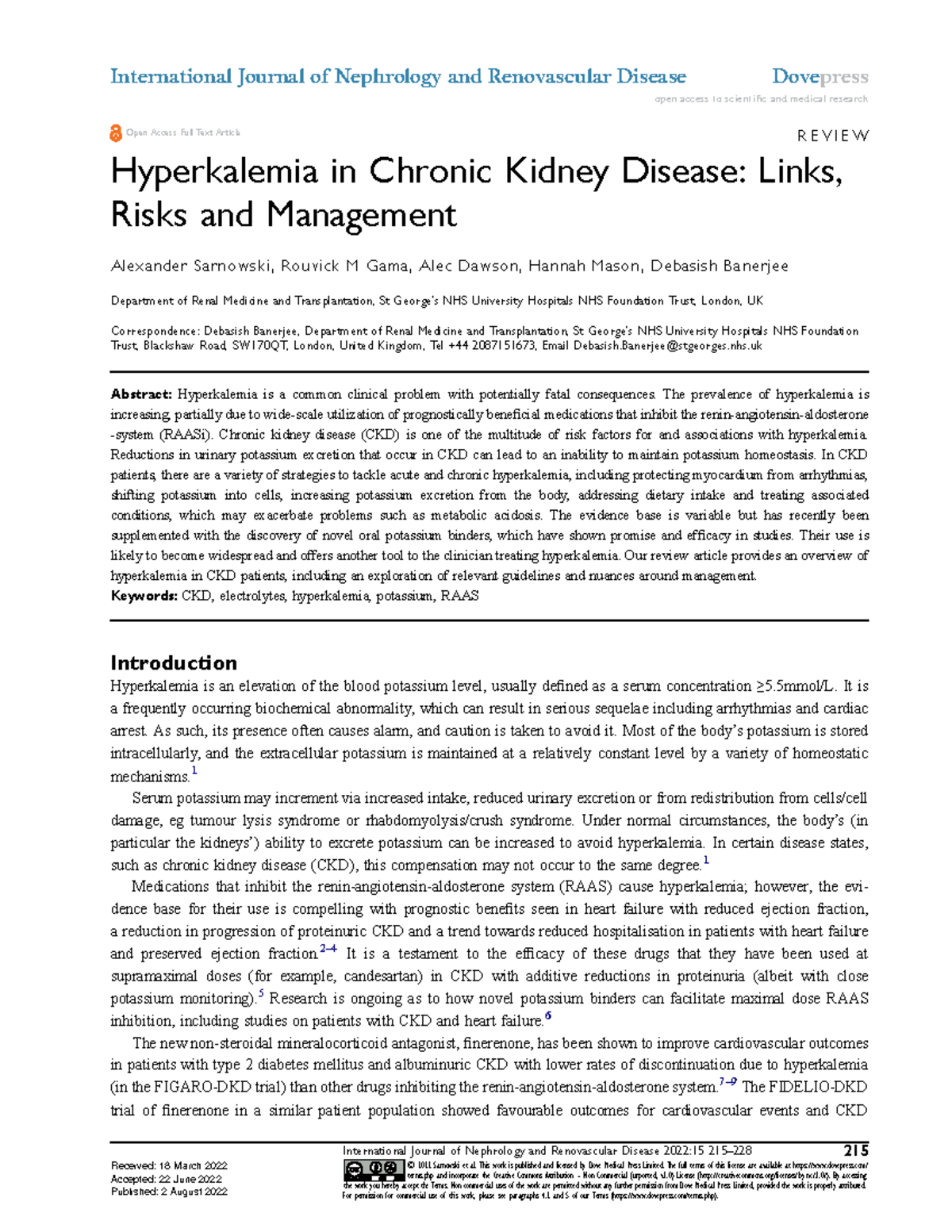 Hyperkalemia - FISIOLOGIA DE LA HIPERPOTASEMIA - R E V I E W ...