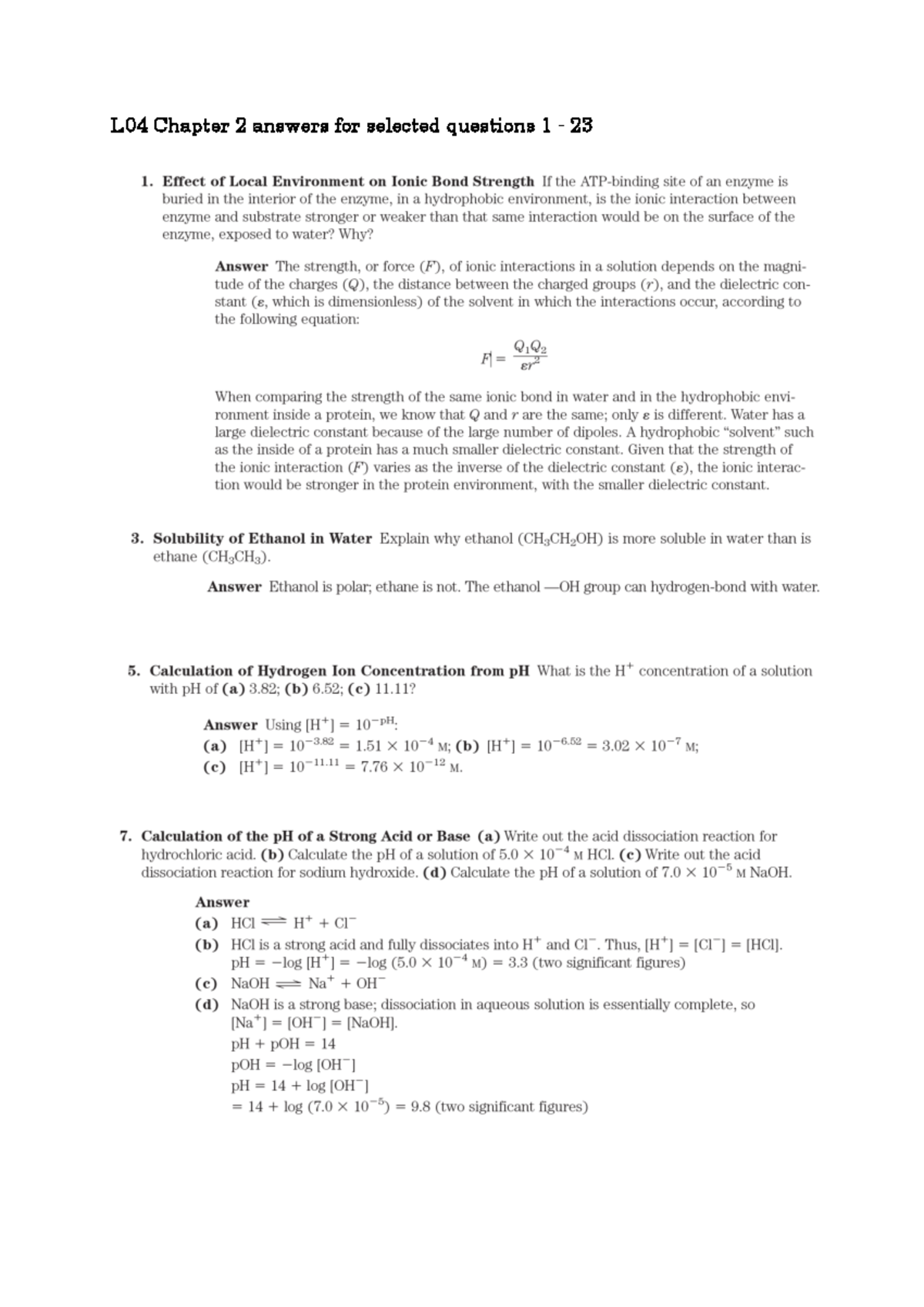 Chapter 2- Answers to selected questions BCM257 - L0 4 Chapter 2 ...