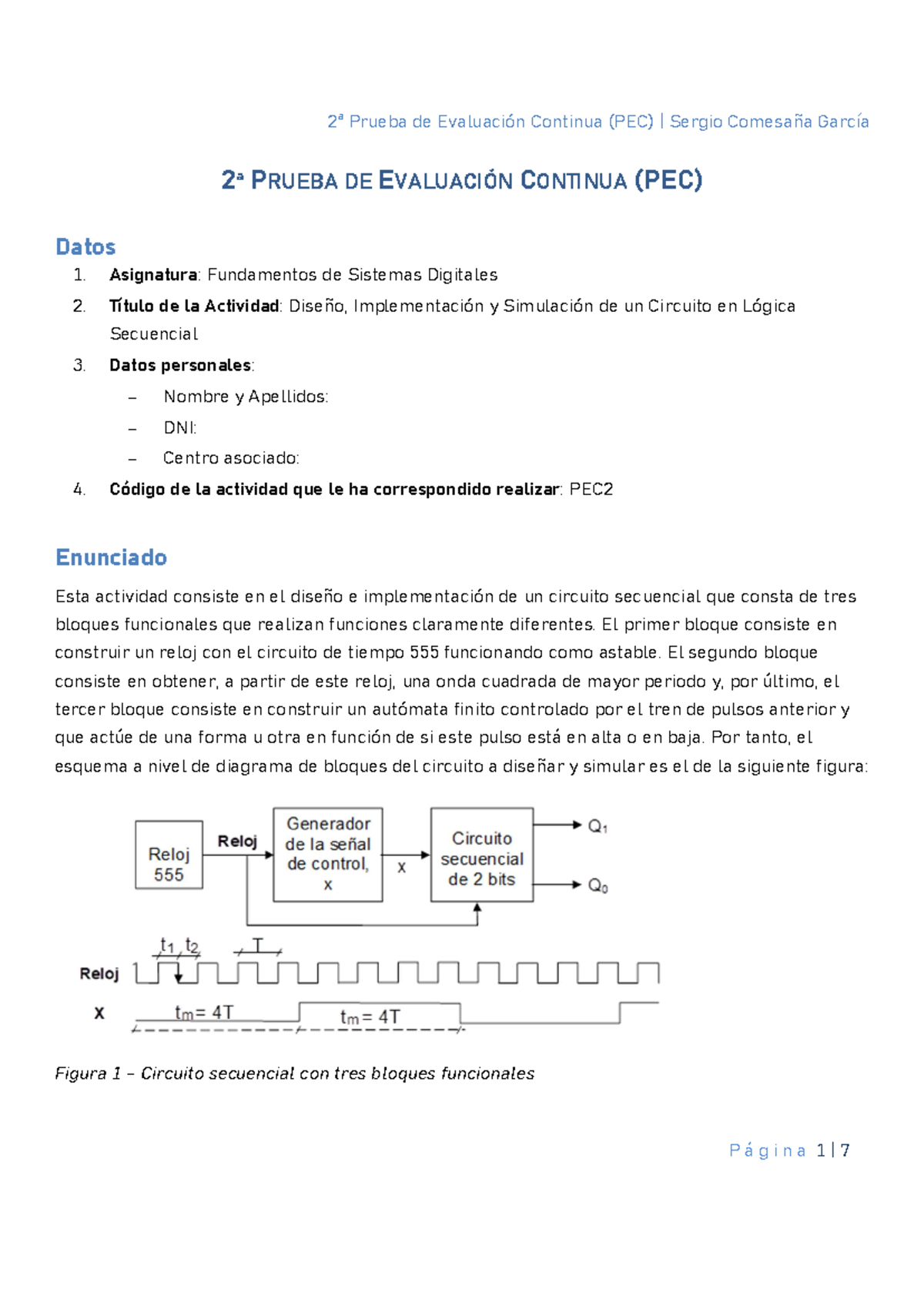 PEC2 curso 2023/2024 - 2 ª PRUEBA DE EVALUACIÓN CONTINUA (PEC) Datos Asignatura: Fundamentos de ...