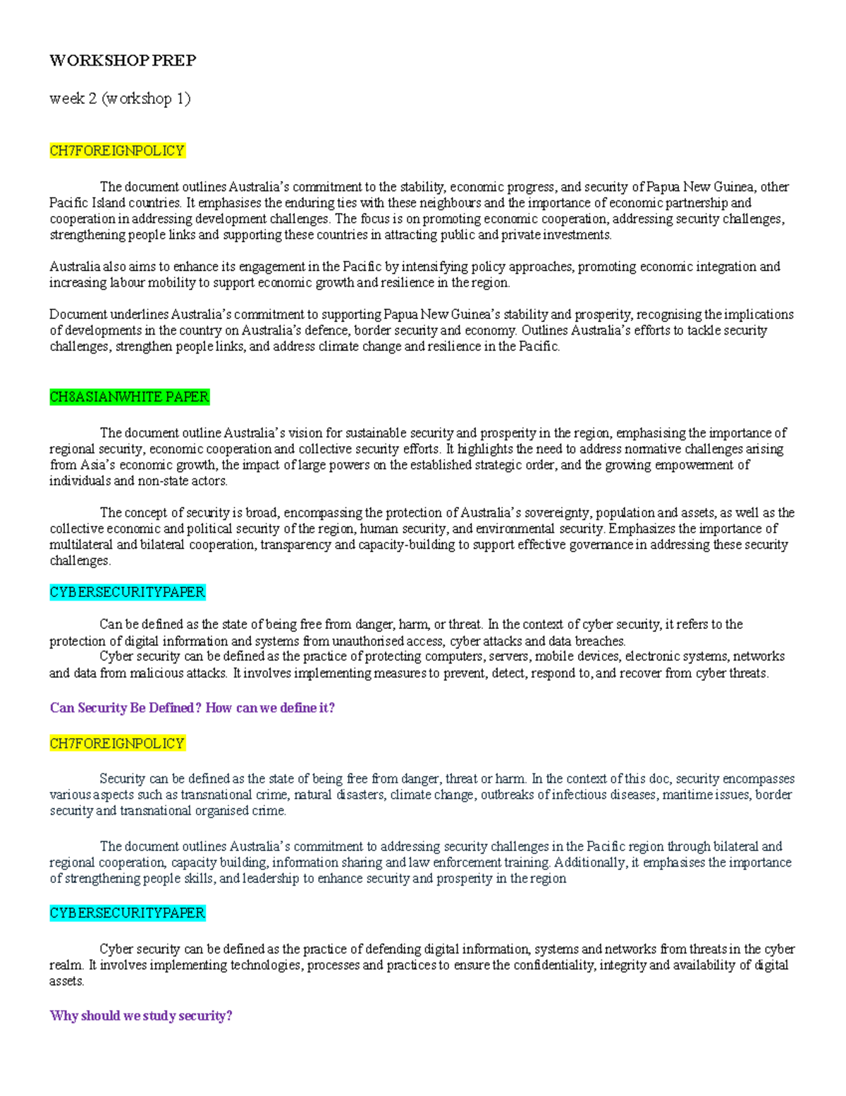 Workshop PREP - Tutorial work - WORKSHOP PREP week 2 (workshop 1 ...