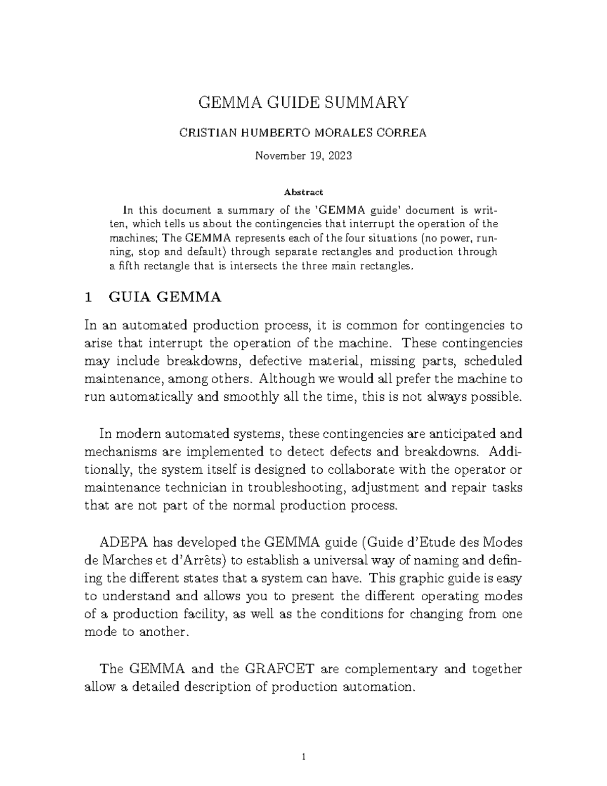 Resumen Gemma - GEMMA GUIDE SUMMARY CRISTIAN HUMBERTO MORALES CORREA ...