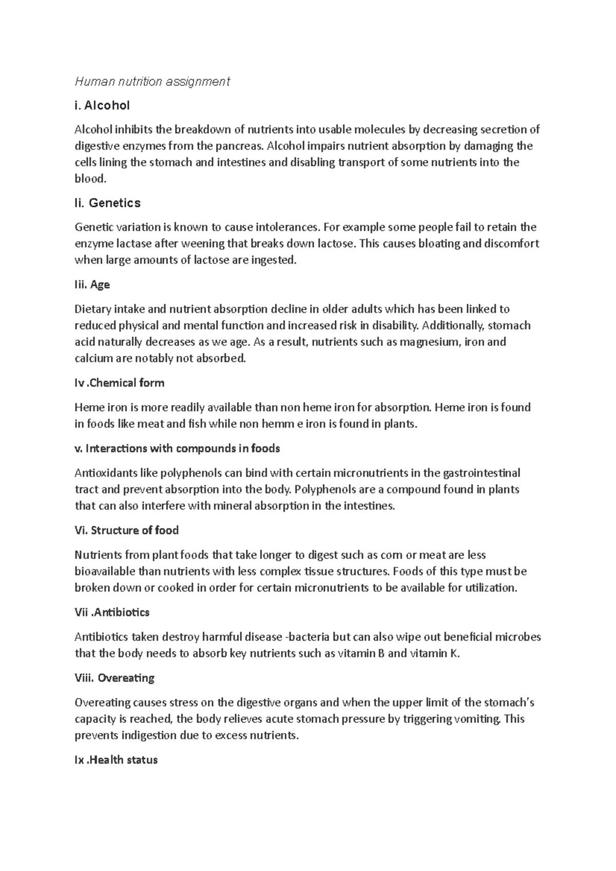 Human nutrition effective detailed lecture notes - principles of human ...