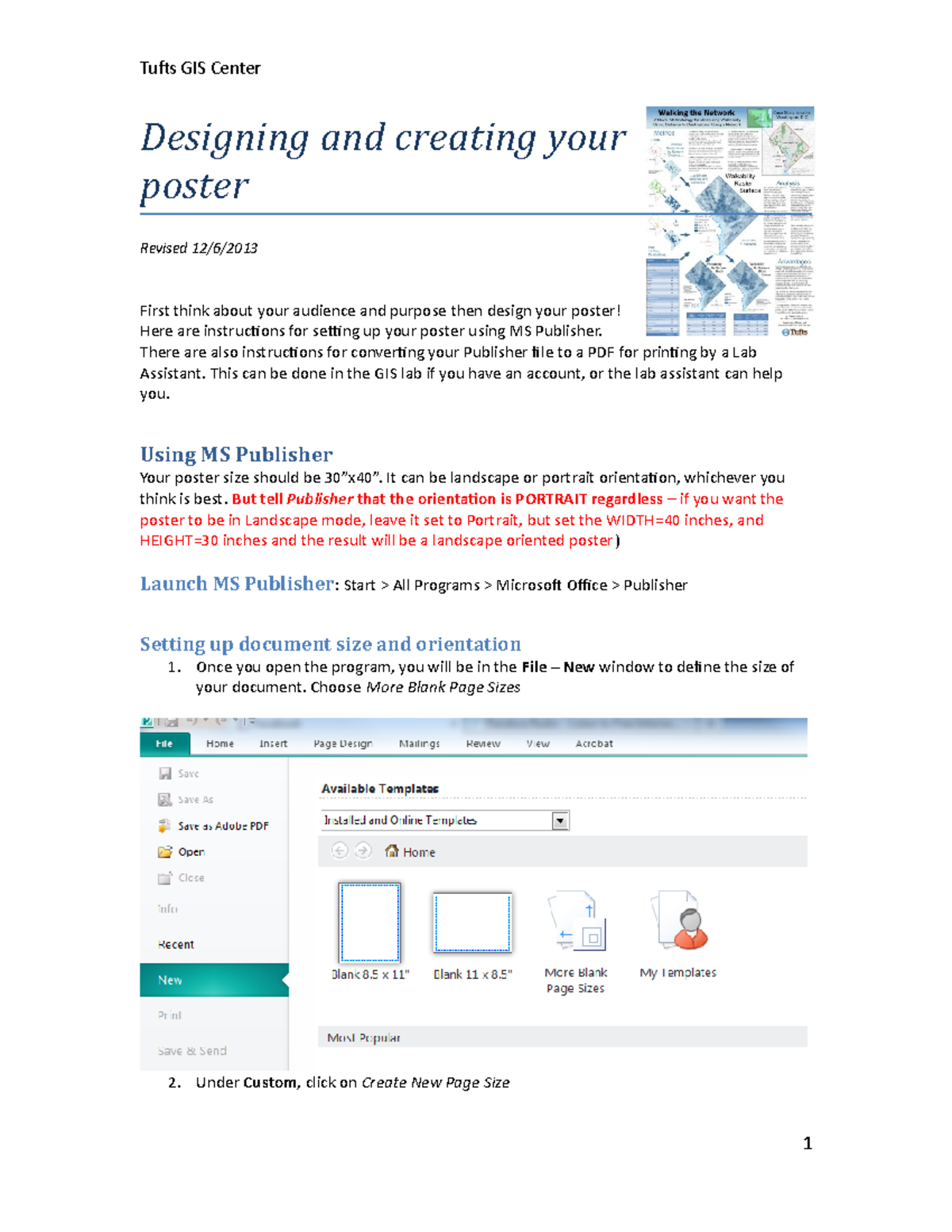 Designing and Creating you Poster-Publisher set-up and PDF directions ...