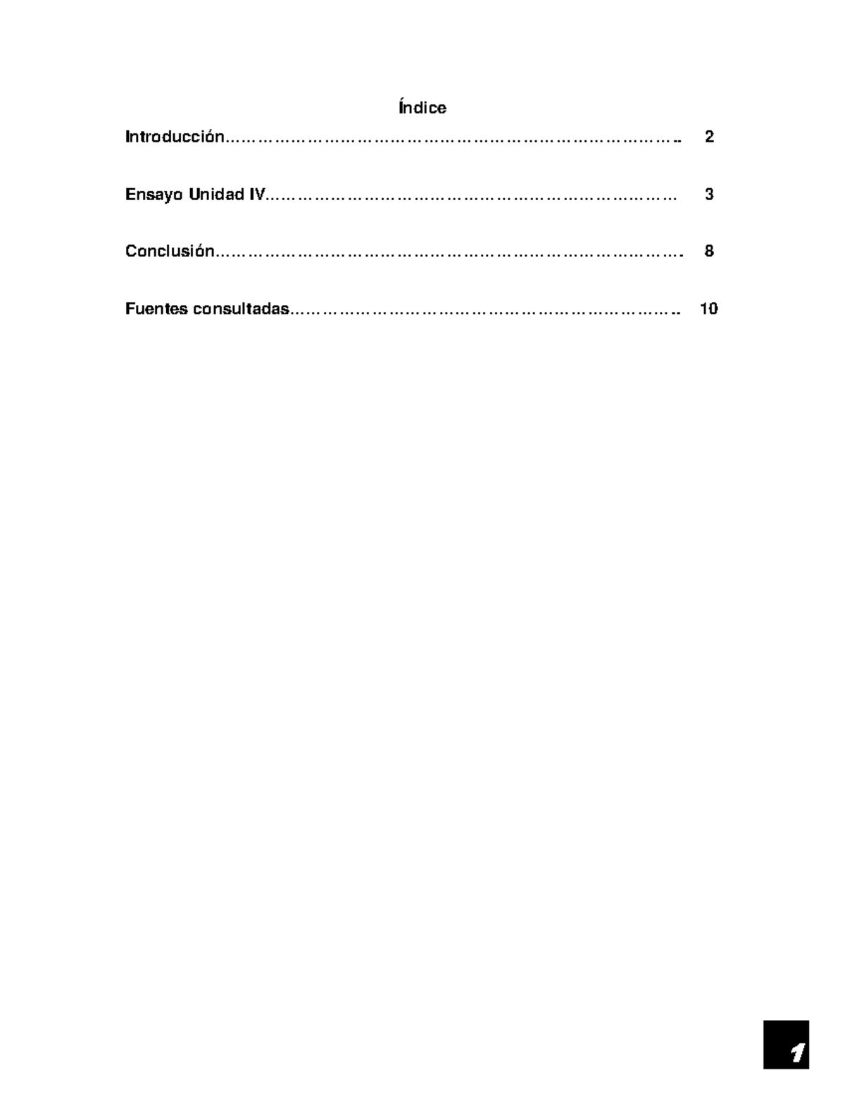 Actividad 1 ensayo tema 4 - Índice - Studocu