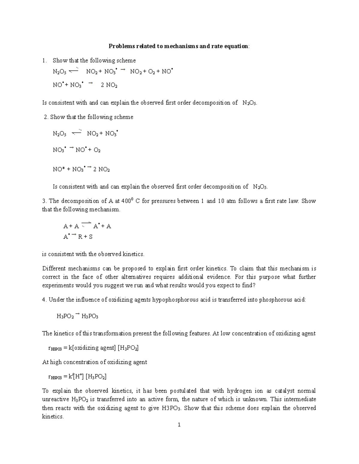 CRE Problems 2020 - sums - Problems related to mechanisms and rate ...