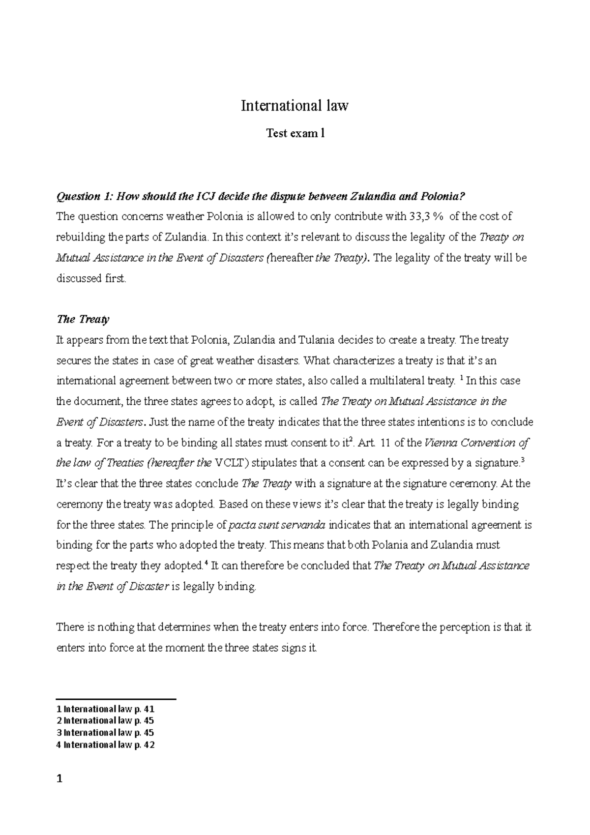 International law- OPg 1 - International law Test exam l Question 1 ...