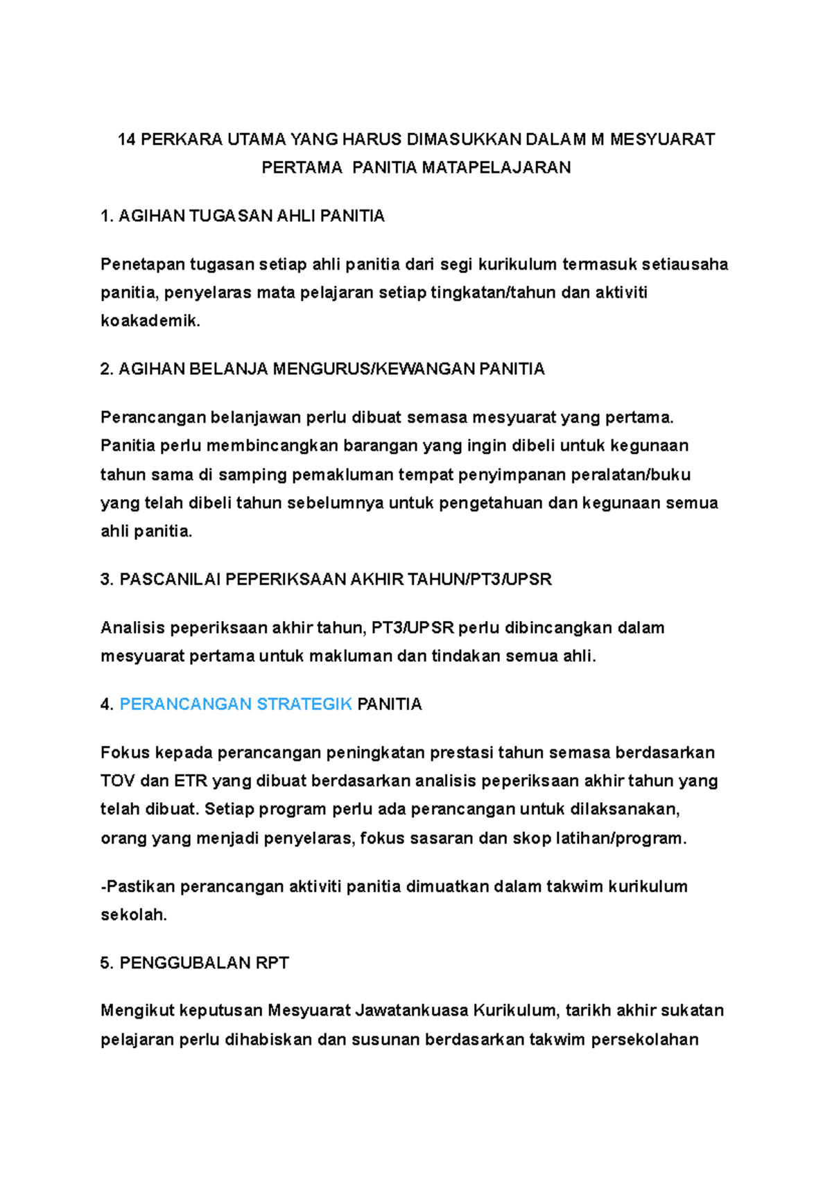 14 perkara - meeting - 14 PERKARA UTAMA YANG HARUS DIMASUKKAN DALAM M ...