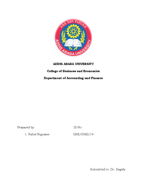 Exam eco - Solution for these questions - ADDIS ABABA UNIVERSITY ...