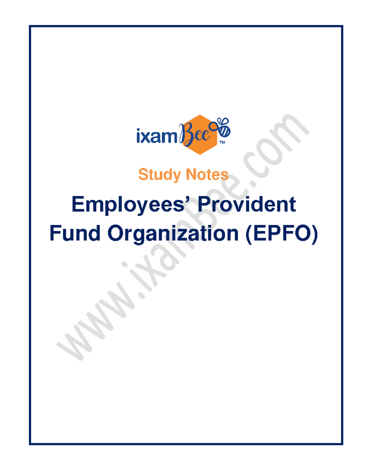 EPFO - law notes - Study Notes Employees’ Provident Fund Organization ...