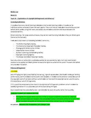 Lecture 5 - Regulatory Bodies - Media Law Lecture for week 7 Regulatory ...