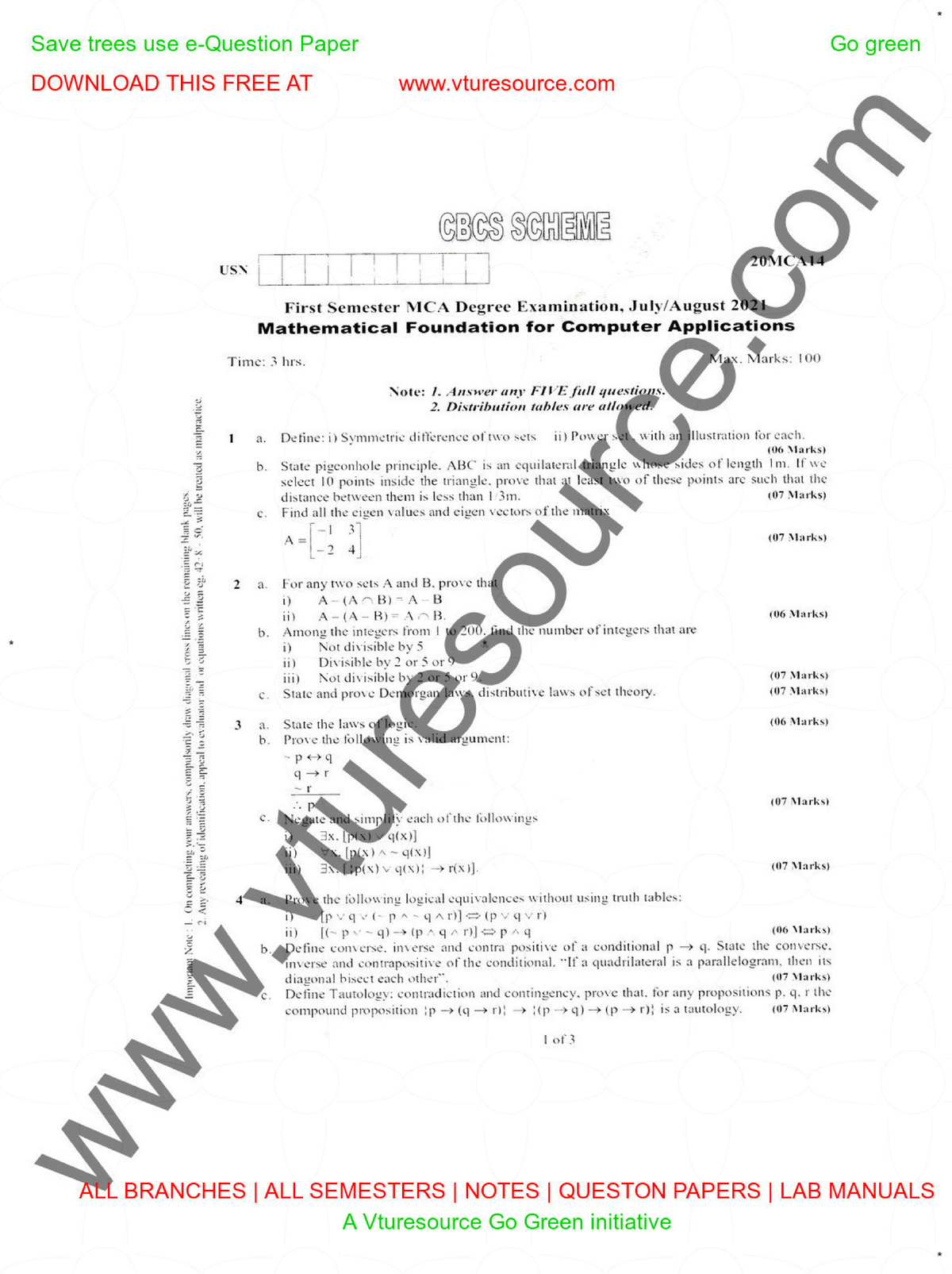 Maths Q Aug-2021 - DF FA FDA DAF A - Bachelor of Engineering - Studocu