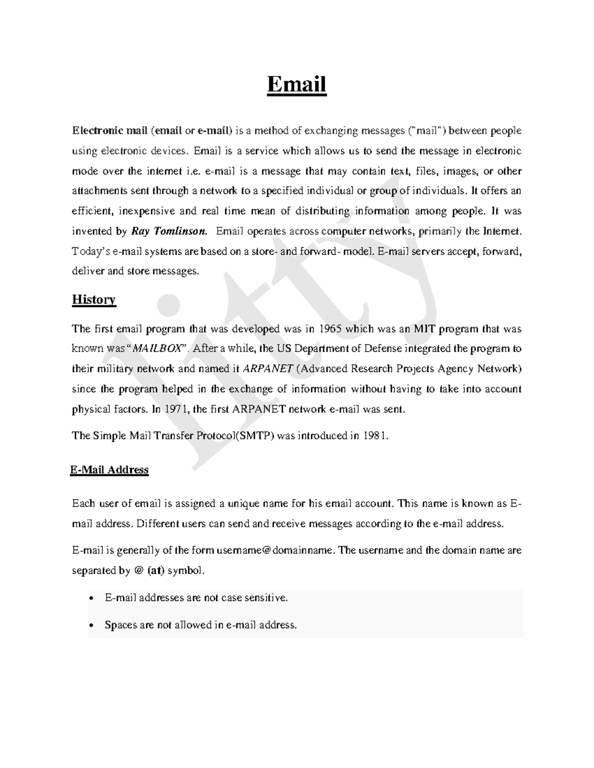 E mail - One of the best way of communication. Easy mode of ...