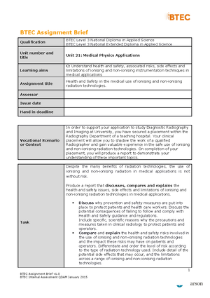 Unit 3 Practicals - Applied science BTEC - Unit 3 Practical’s: Enzymes ...