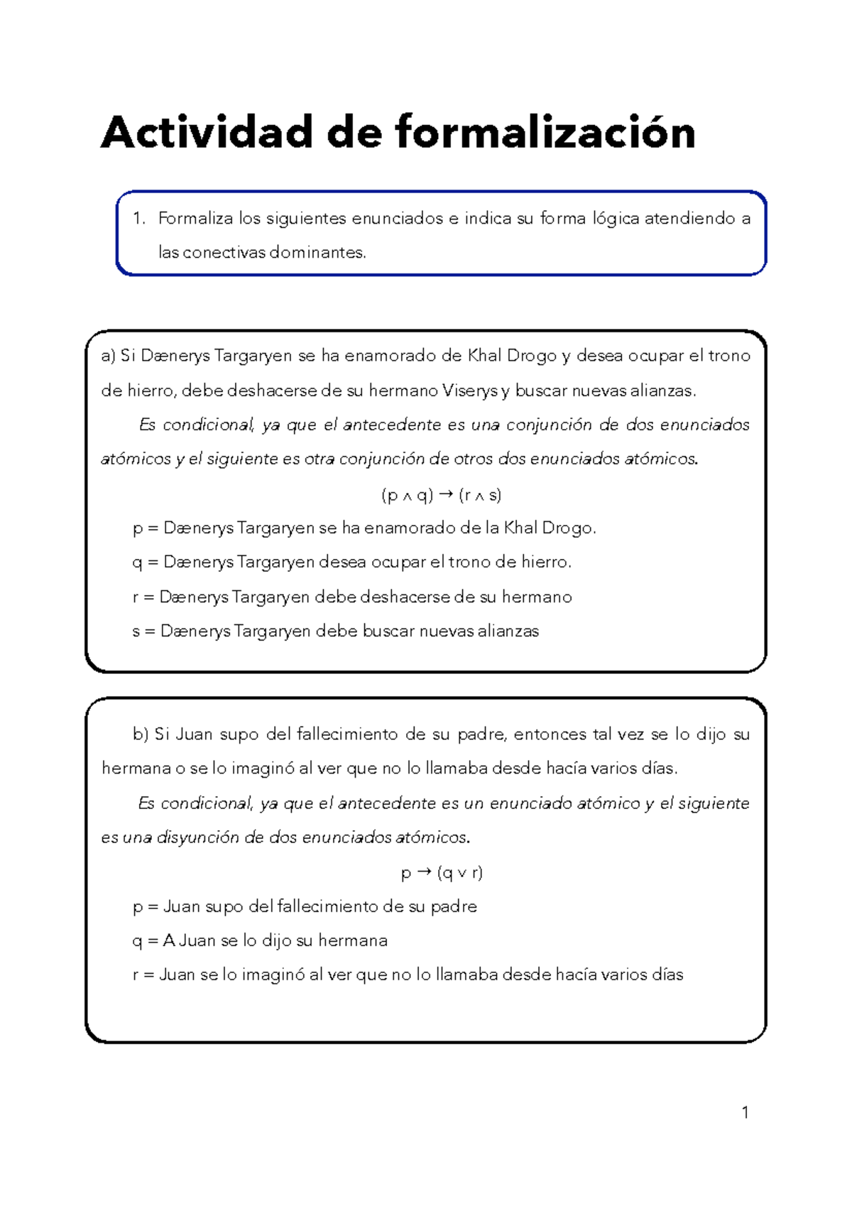 Actividad de formalización - Actividad de formalización Formaliza los ...