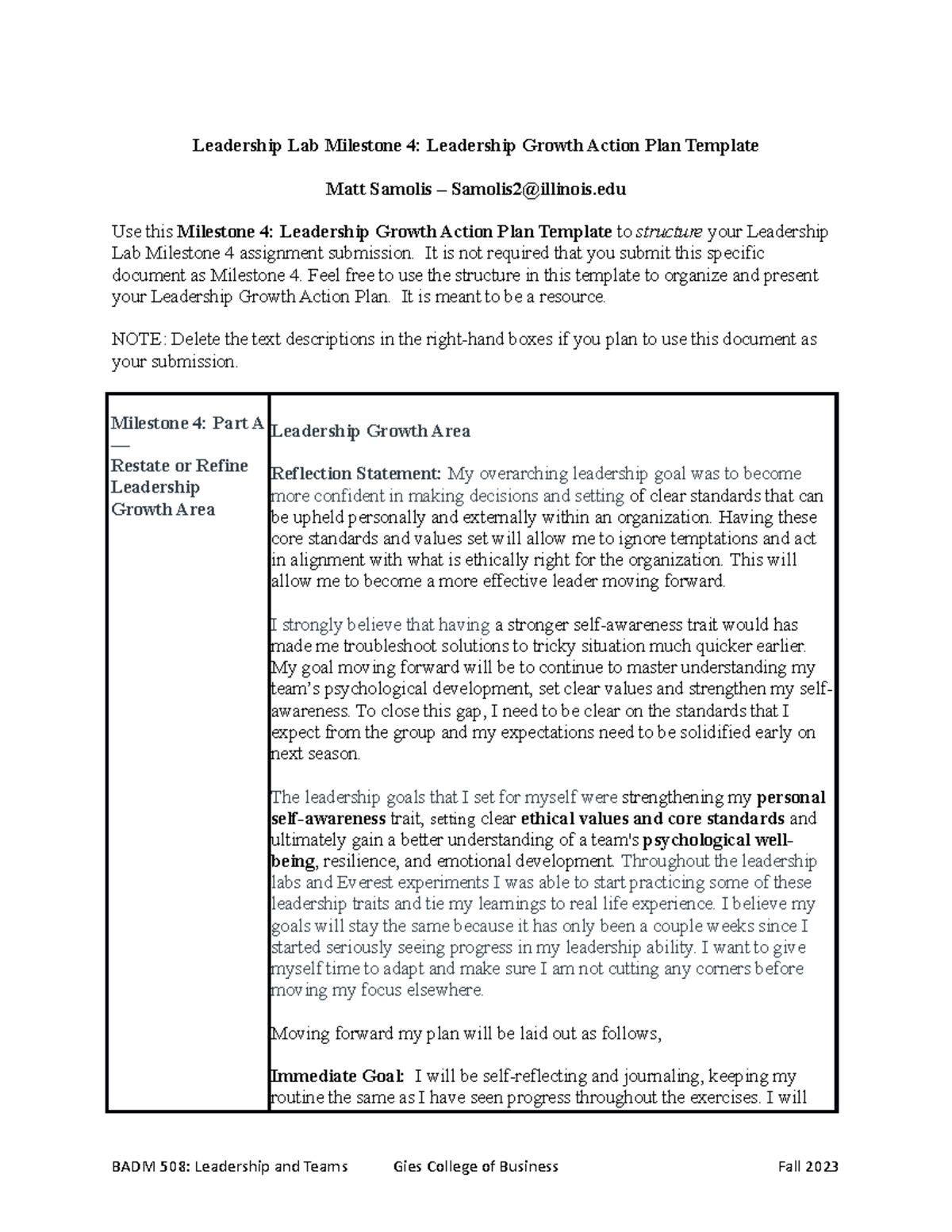 Leadership Lab Milestone 4 Template - Leadership Lab Milestone 4 ...