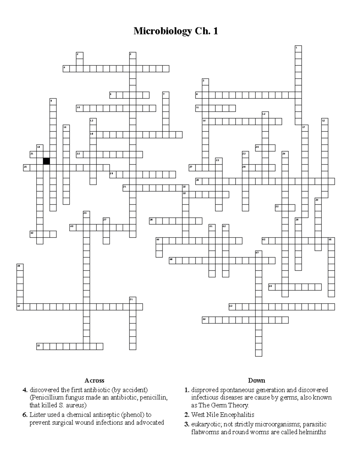 Microbiology-ch-1 - vocabulary practice - Microbiology Ch. 1 1 2 3 4 5 ...