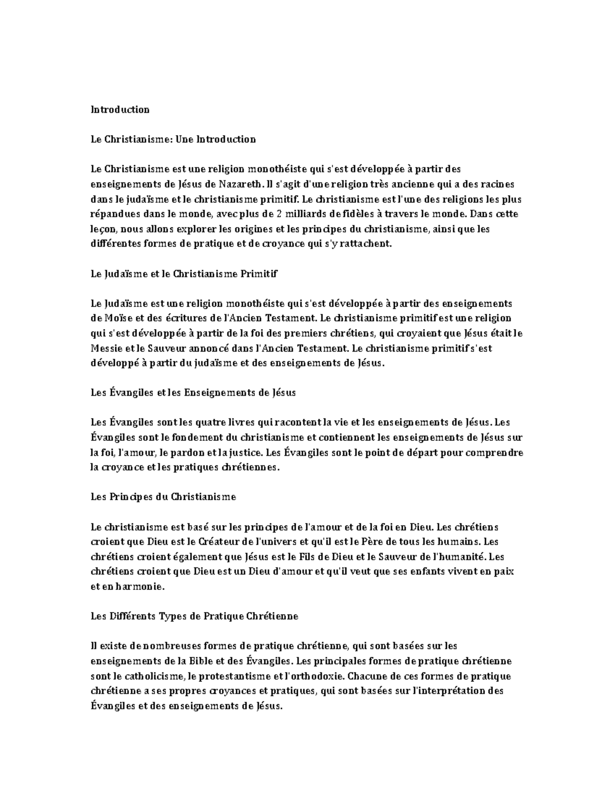 Christian Studies - Introduction Le Christianisme: Une Introduction Le ...