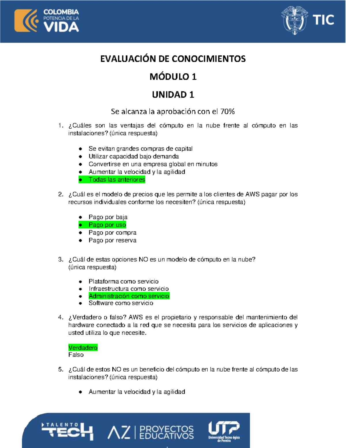 7 Evaluaciónm 1U1 Explorador res - EVALUACIÓN DE CONOCIMIENTOS MÓDULO 1 ...