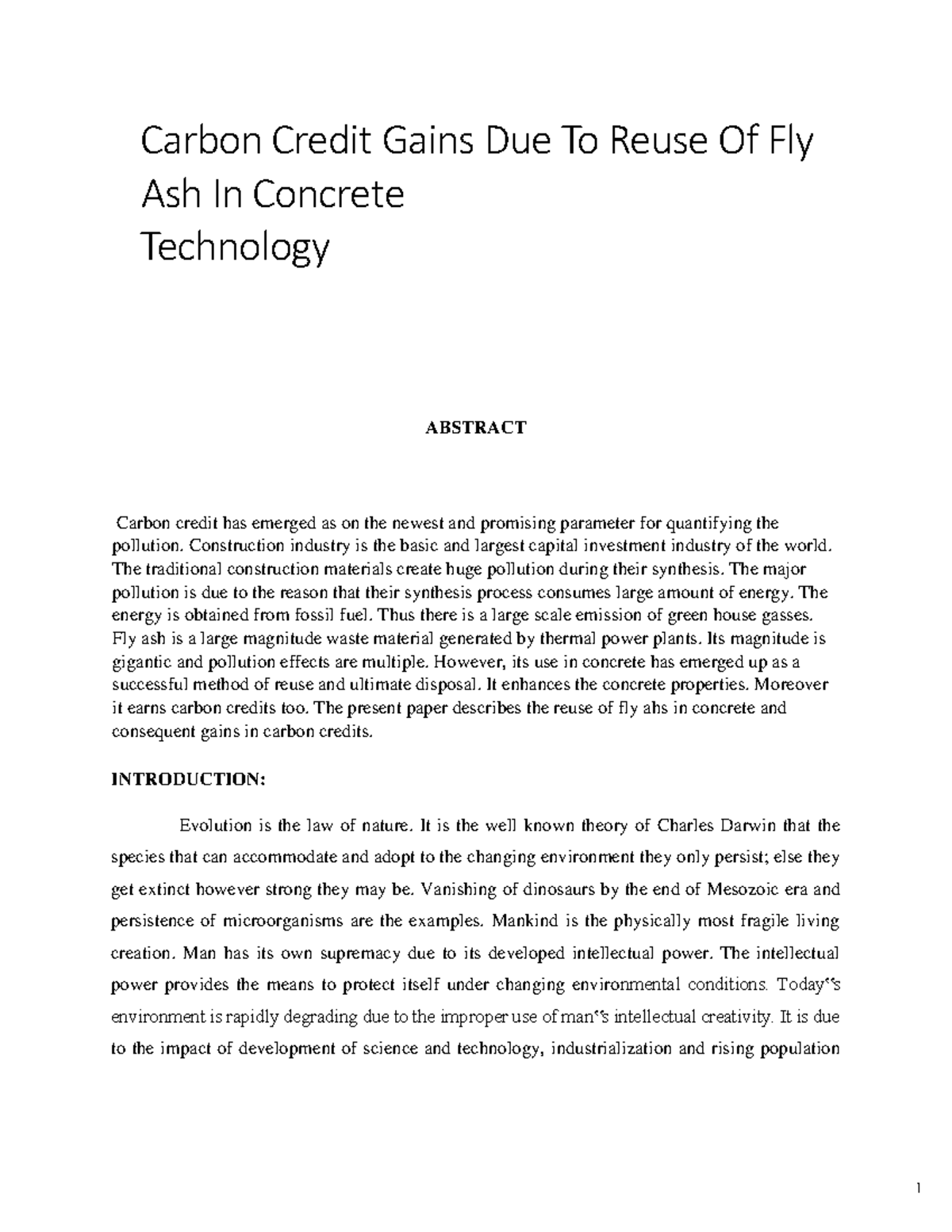 Carbon Credit Gains Due To Reuse Of Fly Ash In Concrete - Carbon Credit ...