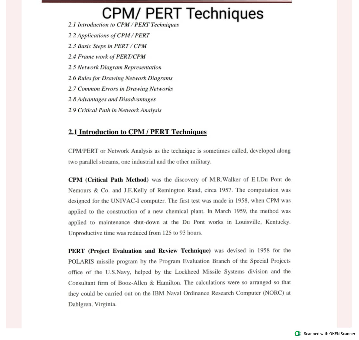 CPM and PERT Techniques - Project Management - Studocu