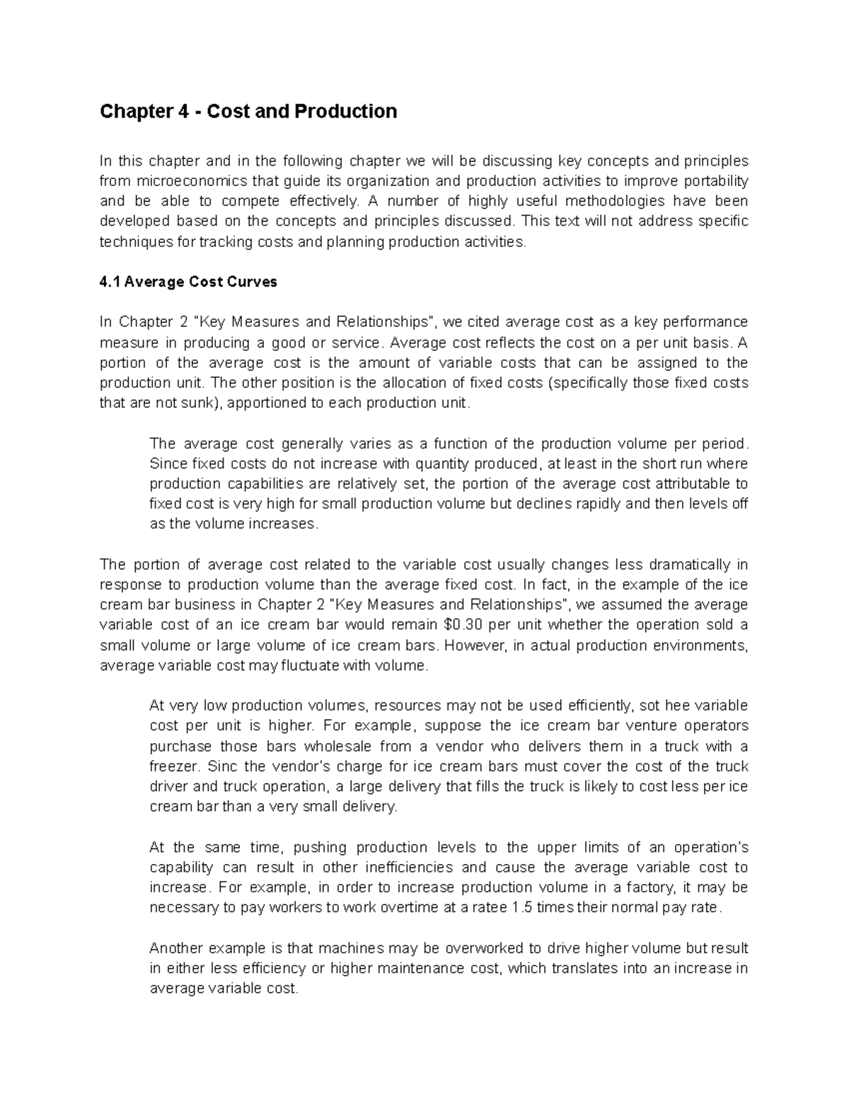 Chapter 4 - Cost and Production - Chapter 4 - Cost and Production In ...