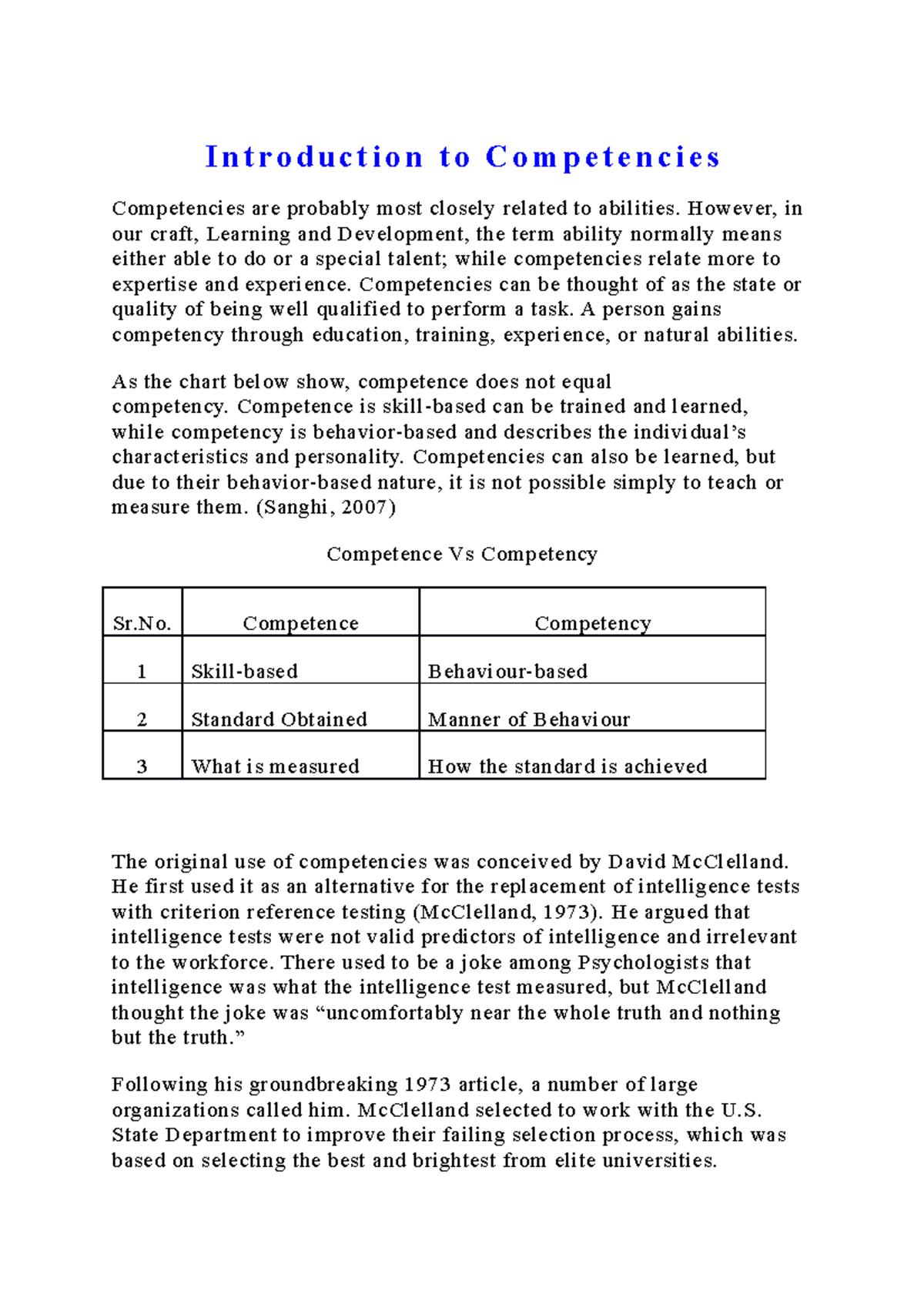 Competency - Introduction to Competencies Competencies are probably ...