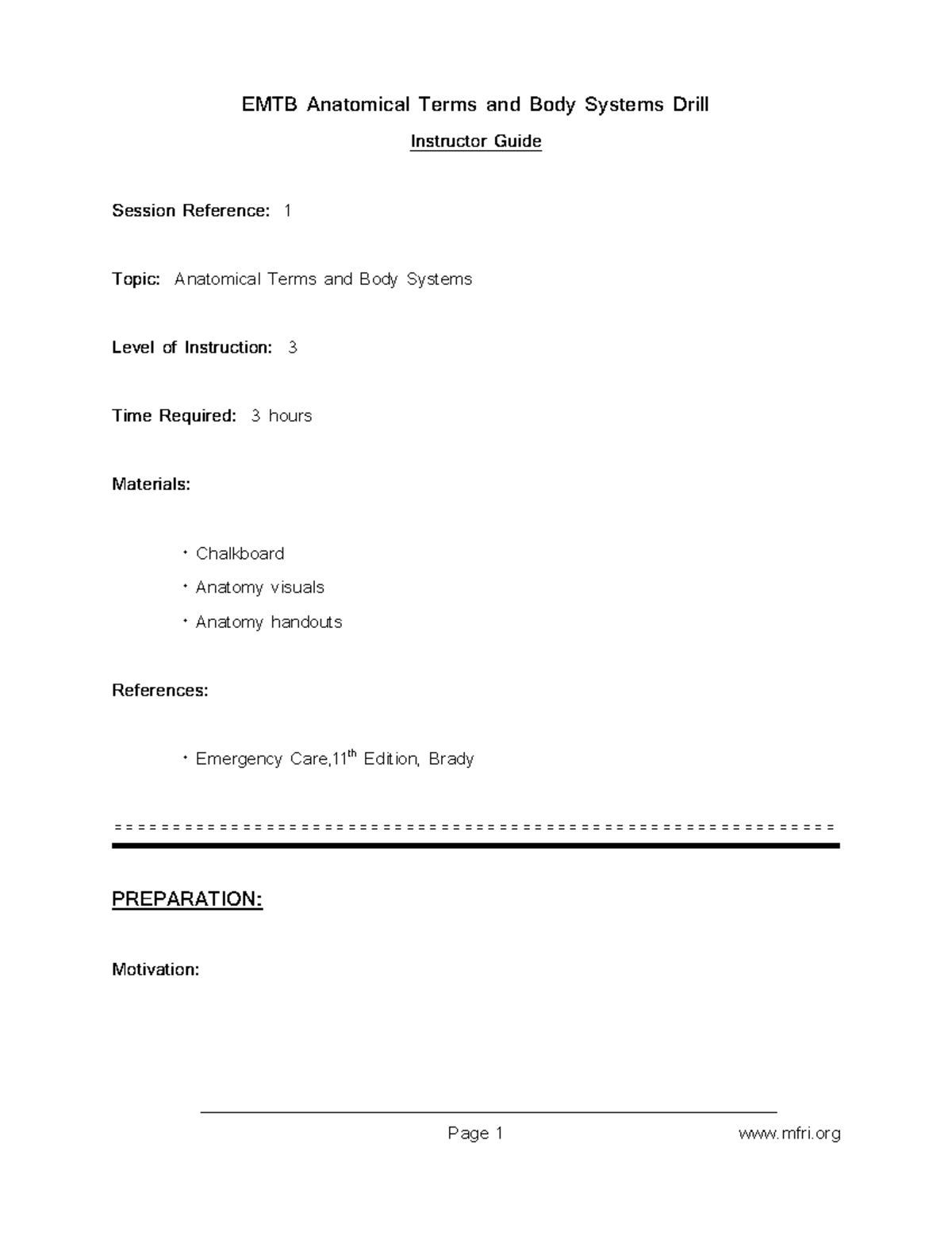 EMT Anatomy phisiology - EMTB Anatomical Terms and Body Systems Drill ...