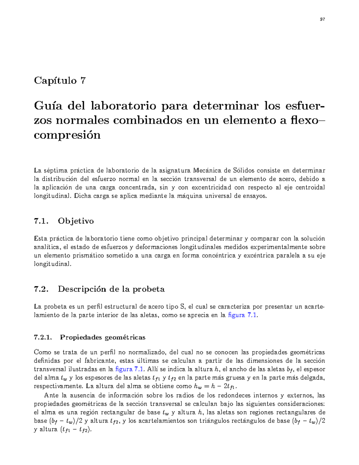 Md S - Guía 06 Flexo comp - mecánica - 97 Cap ́ıtulo 7 Gu ́ıa del ...
