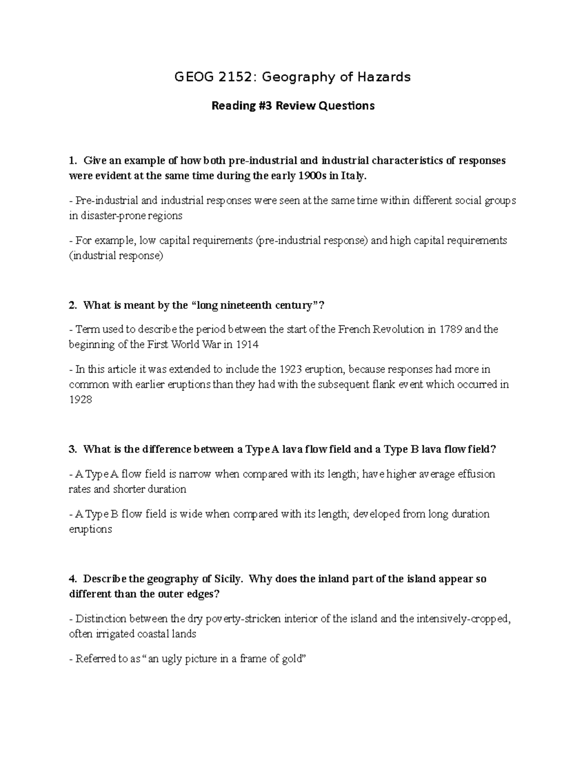 Reading #3 Questions - GEOG 2152: Geography of Hazards Reading Review ...