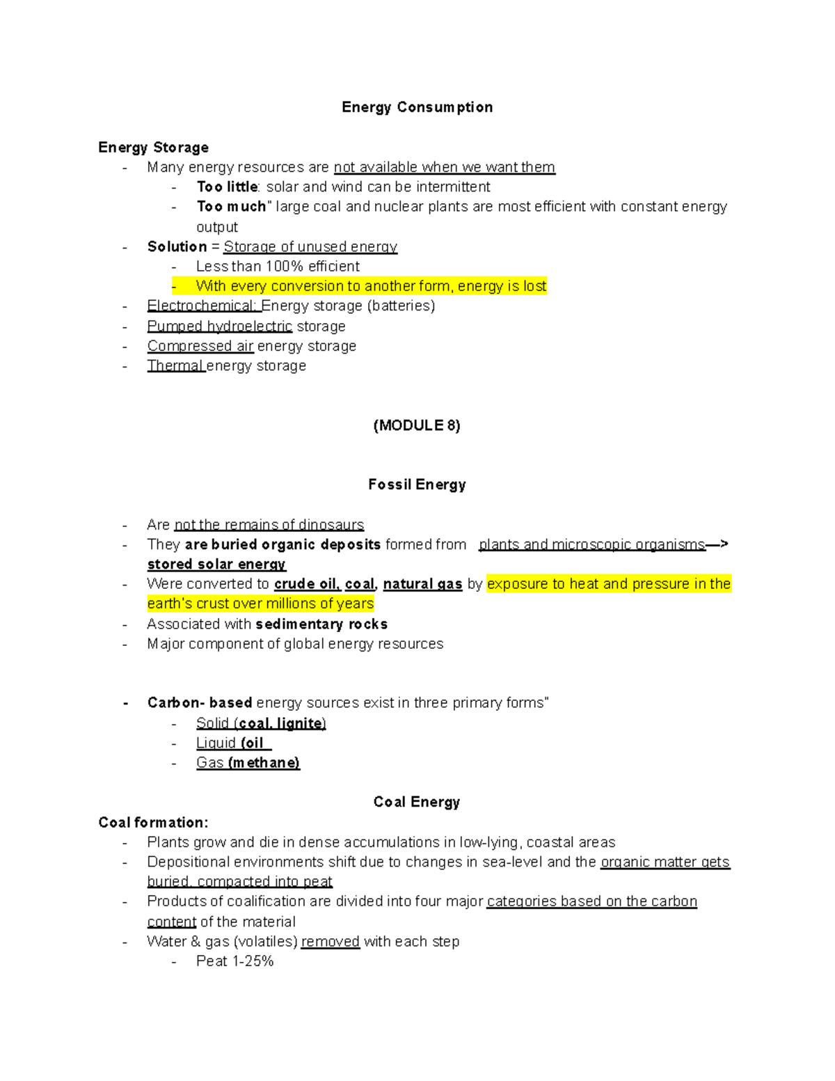 Geology notes 4 7 22- Energy Consumption - Energy Consumption Energy ...