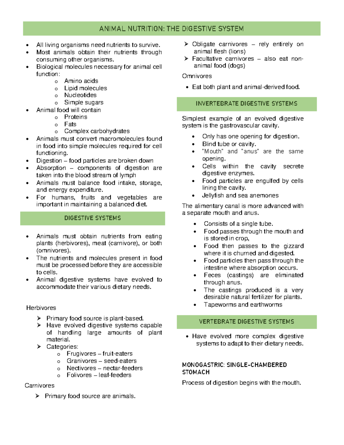 Animal-Nutrition - It tackles about the digestive system of different ...