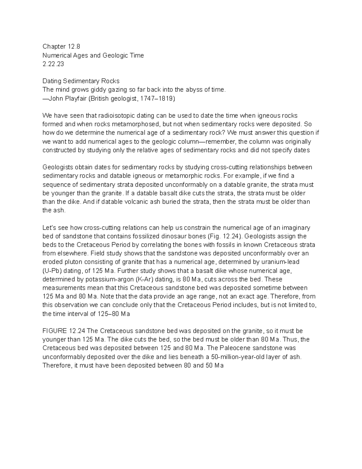 Chapter 12 - Prof Casale - Chapter 12. Numerical Ages and Geologic Time ...