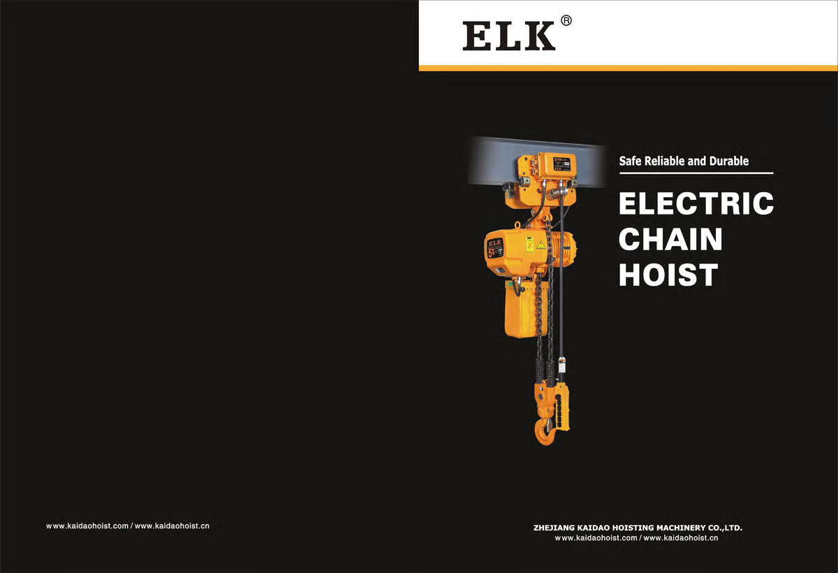 ELK electric chain hoist - Civil Construction Materials - Studocu