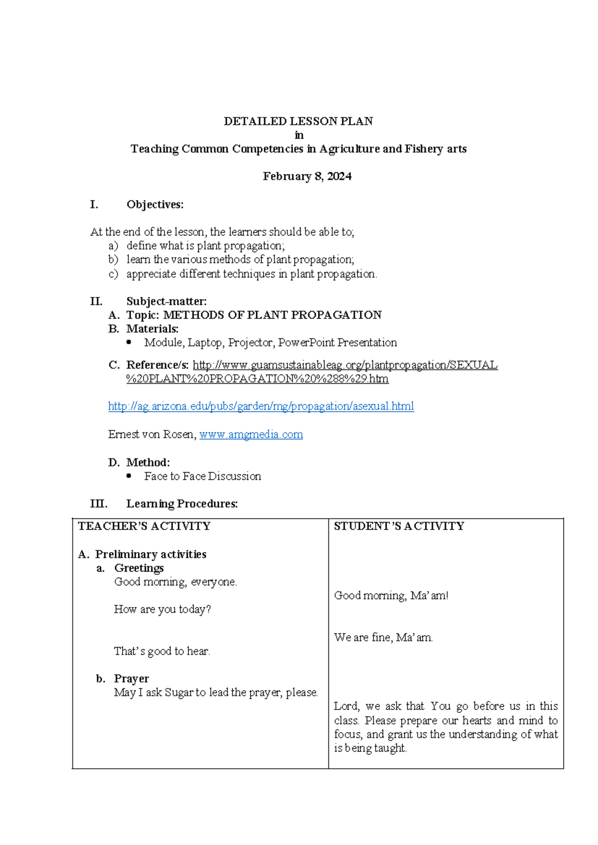 DLP in TCC in AFA 1 - i need a lesson plan - DETAILED LESSON PLAN in Teaching Common ...