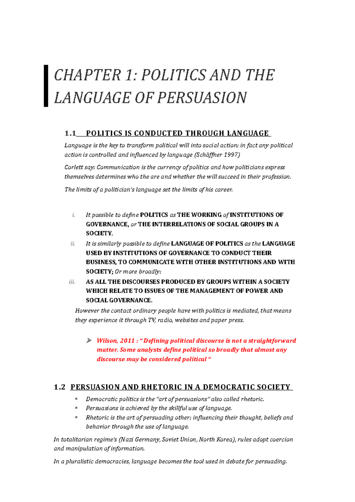 Cap 1 Politics AND THE Language OF Persuasion - CHAPTER 1: POLITICS AND ...