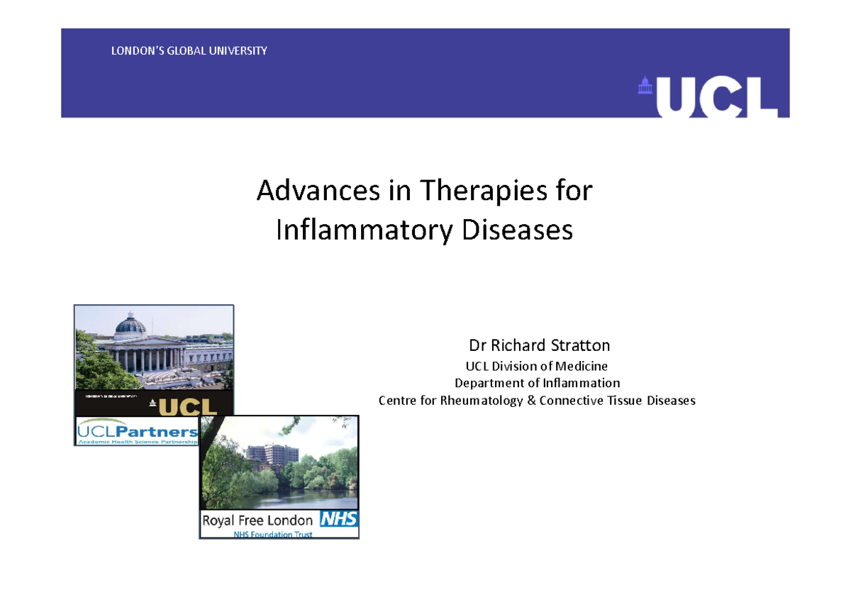 4.6 Advances inflamm diseases part 1 - Dr Richard Stratton UCL Division ...