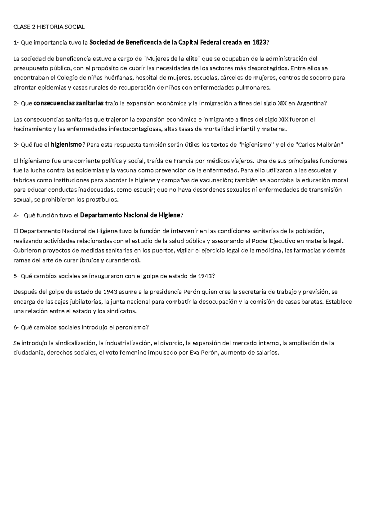 Clase 2 Historia Social - CLASE 2 HISTORIA SOCIAL 1- Que importancia ...