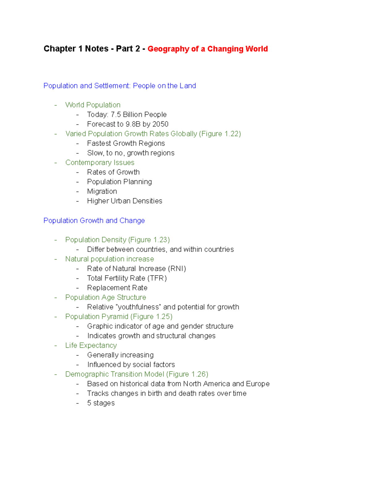 GEOG 106 Ch. 1 Notes - Part 2 - Chapter 1 Notes - Part 2 - Geography of ...