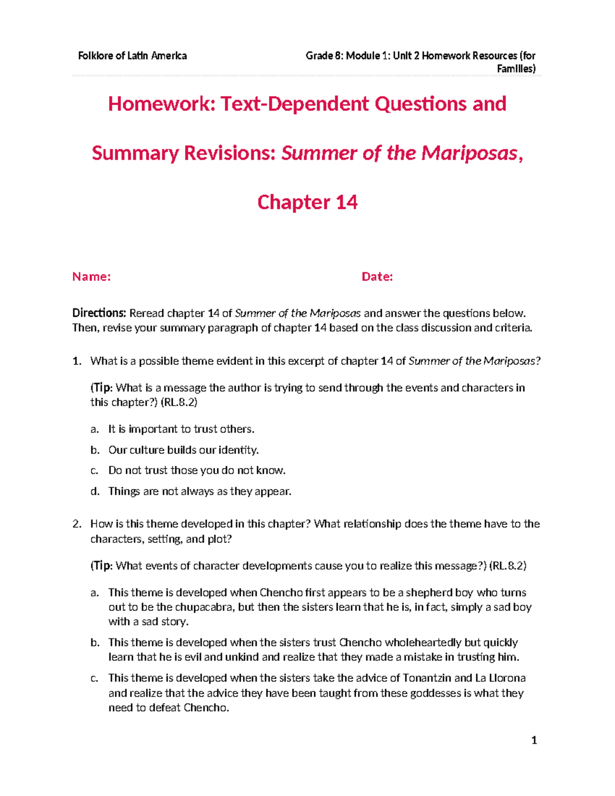 Micah Miceli - Updated: Chp 14 HW - Folklore of Latin America Grade 8 ...