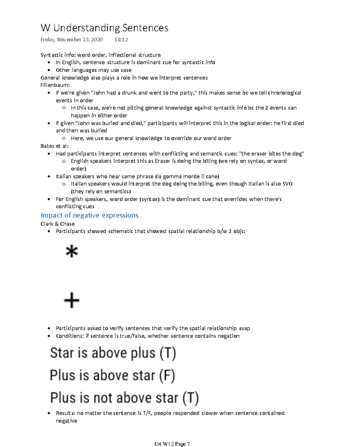Unit 4 Understanding Sentences - Syntactic info: word order ...