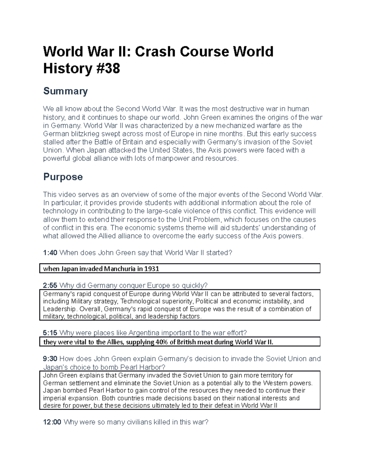 Chris Alize World War II - World War II: Crash Course World History ...
