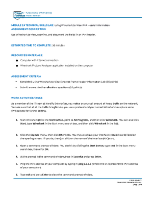 Fund Networking - reflection lab - WORK ACTIVITIES/TASKS : MODULE 5. Nerdify Enterprises is ...